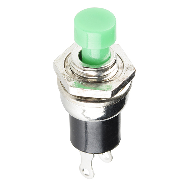 Momentary Button - Panel Mount (Green) - Melopero Electronics