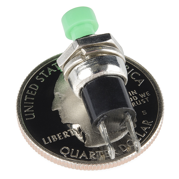 Momentary Button - Panel Mount (Green) - Melopero Electronics