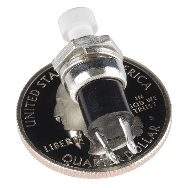 Momentary Button - Panel Mount (White) - Melopero Electronics