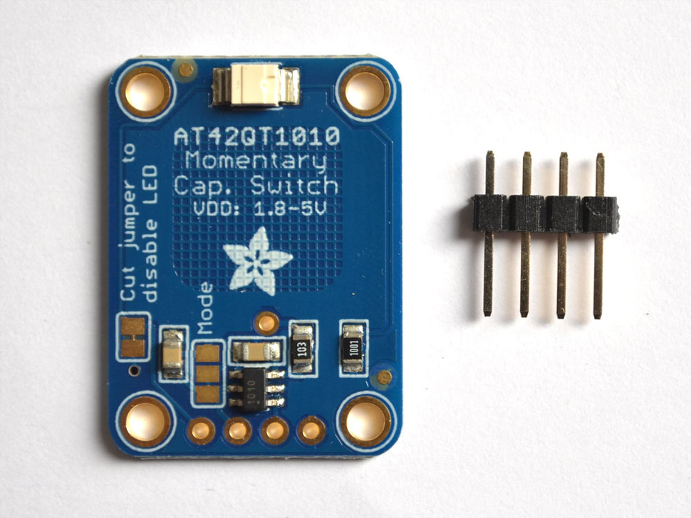 Standalone Momentary Capacitive Touch Sensor Breakout - AT42QT1010 ...