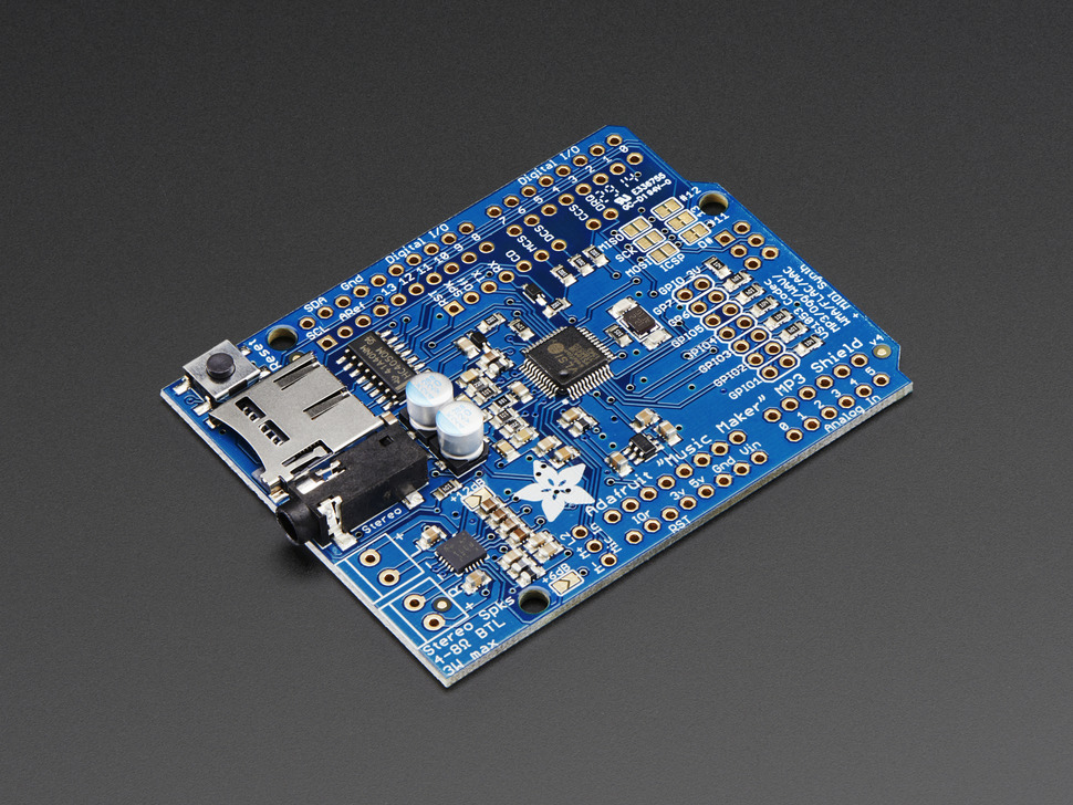 Adafruit "Music Maker" MP3 Shield for Arduino w / 3W Stereo Amp - v1.0 ...
