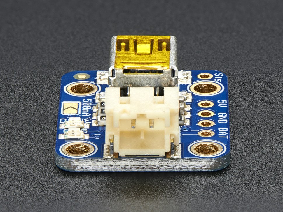 Adafruit Mini Lipo w/Mini-B USB Jack - USB LiIon/LiPoly charger ...