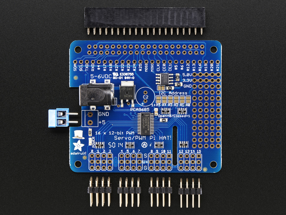 Adafruit 16-Channel PWM / Servo HAT for Raspberry Pi - Mini Kit ...