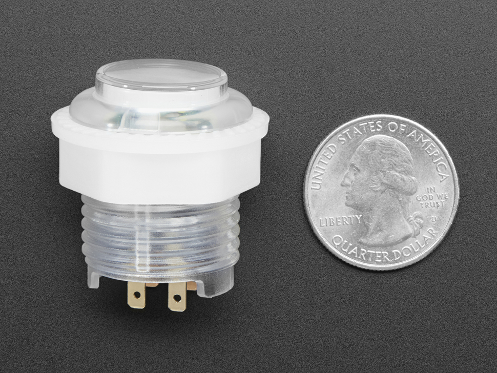 Mini LED Arcade Button - 24mm Translucent Clear - Melopero Electronics