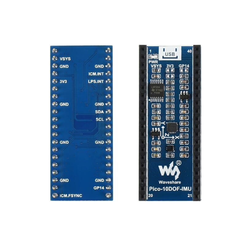 10 Dof Imu Sensor Module For Raspberry Pi Pico Onboard Icm20948 And Lps22hb Chip Melopero 