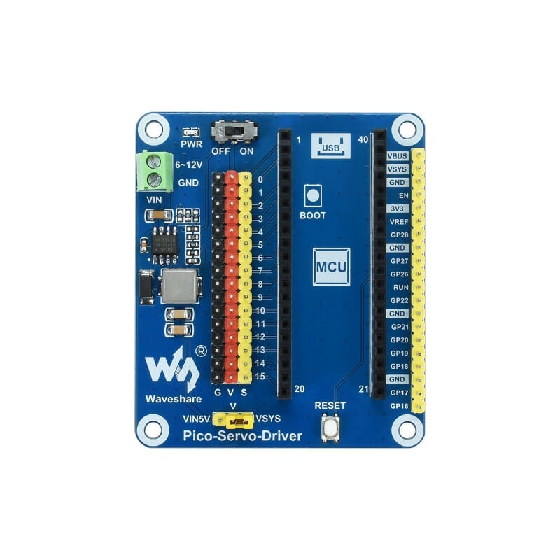 Servo Driver Module For Raspberry Pi Pico 16 Ch Outputs 16 Bit Resolution Melopero Electronics 9337