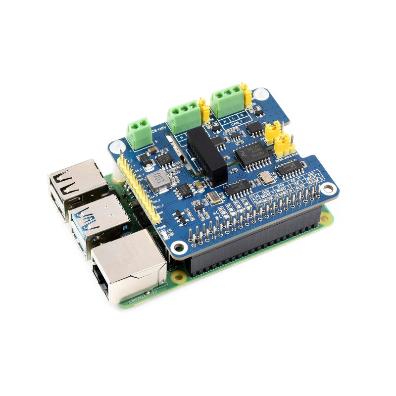 2-Channel Isolated CAN FD Expansion HAT for Raspberry Pi, Multi ...