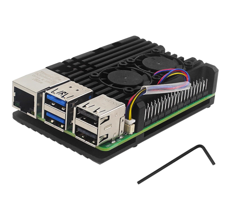 Aluminium Heatsink Case with Double Fan for Raspberry Pi 5 - Melopero ...